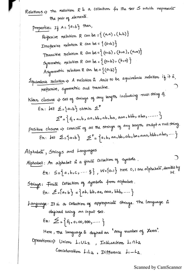 TOC UNIT II Notes and Materials with examples | PDF