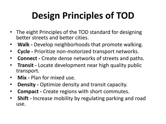 TOD.pptx | Rail Travel | Travel Type