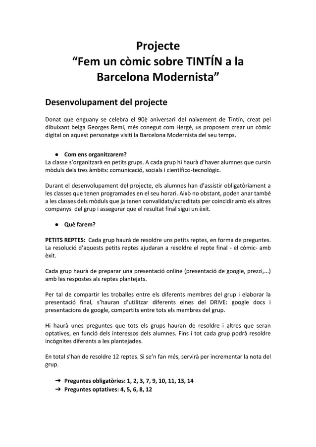 Toda la informacion de proyecto cómic | PDF