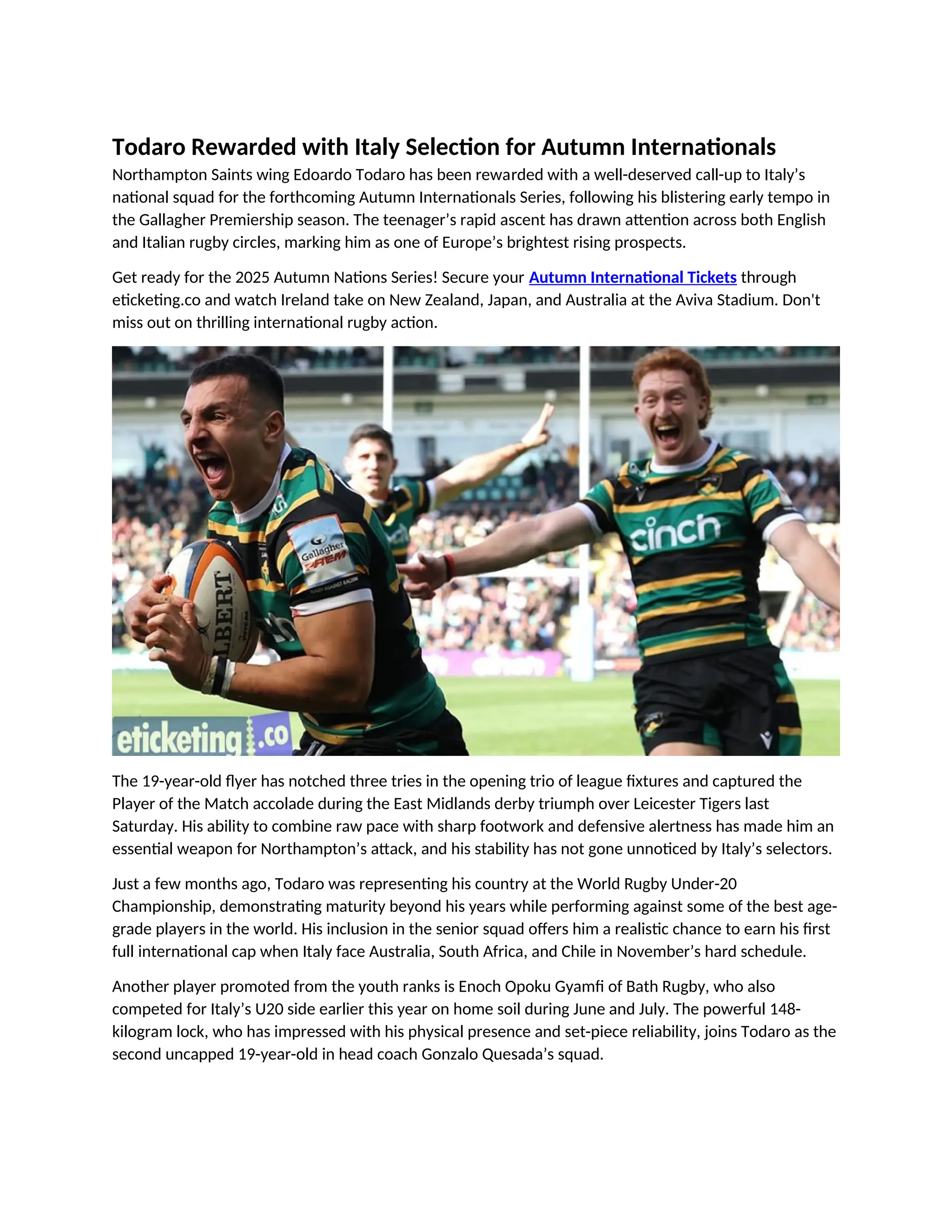 Todaro Rewarded with Italy Selection for Autumn Internationals.docx