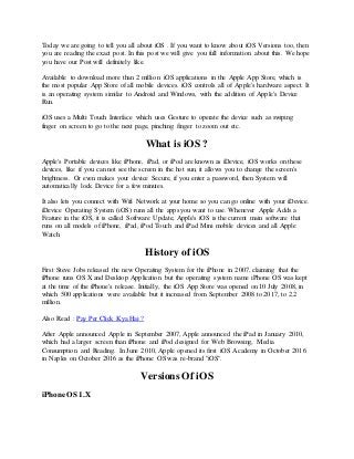 what is iOS ? History of iOS