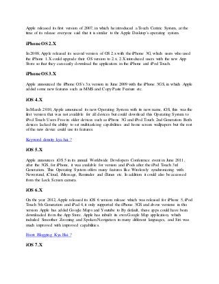 what is iOS ? History of iOS