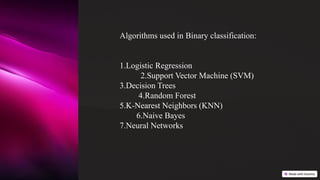 AIML CLASSIFICATION supervised , unsupervised, types of learning | PPTX
