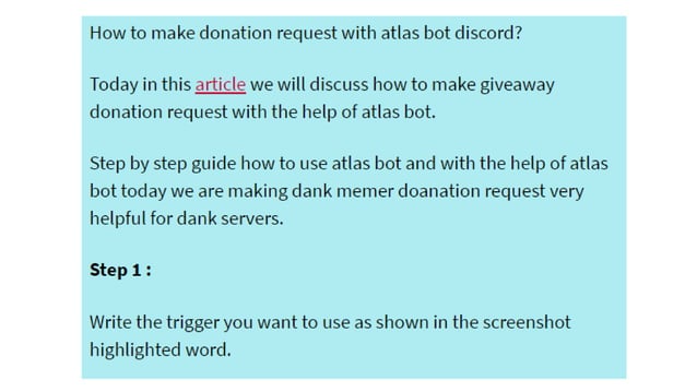 How to Make Triggers with atlas bot discord | PPT