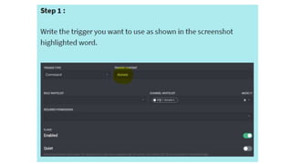 How to Make Triggers with atlas bot discord | PPT