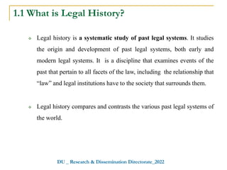 Today Legal History and Tradition Lecture ppt | PPTX