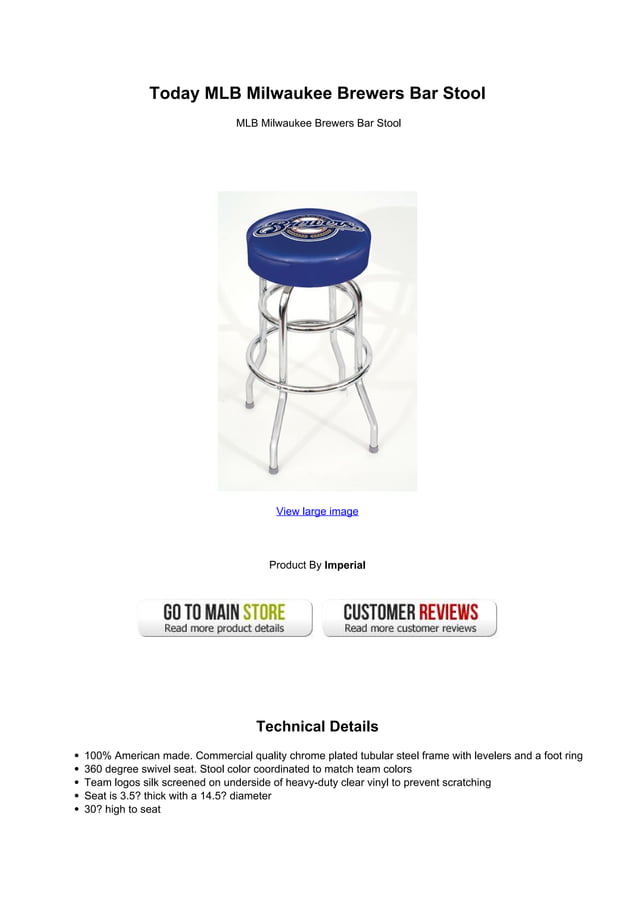 Today mlb milwaukee brewers bar stool | PDF