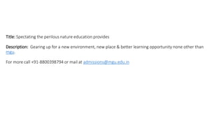 Spectating the perilous nature education provides | PPT