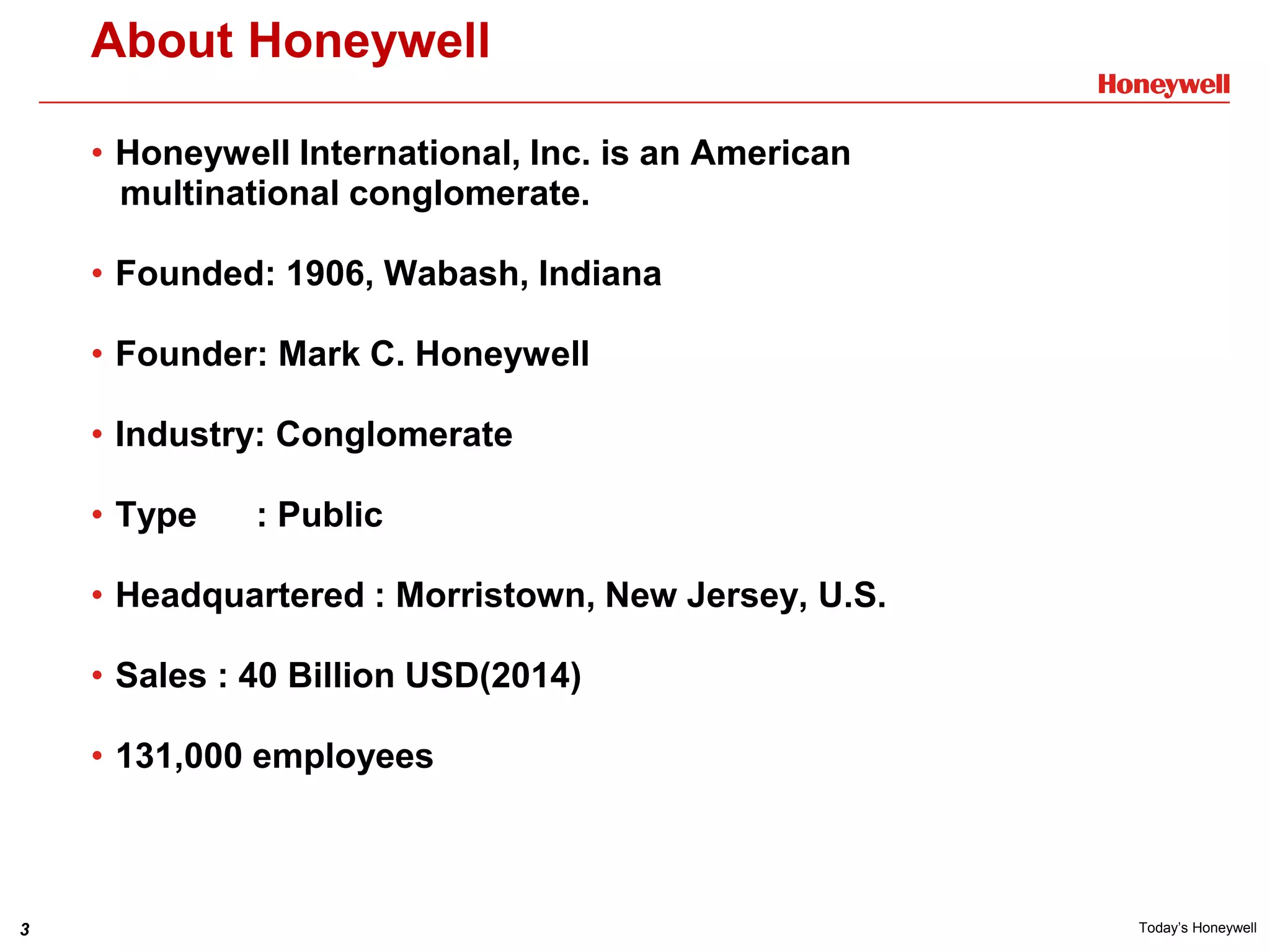 Honeywell Inc an overview | PPTX