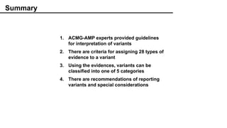 ACMG guidelines 2015: How to interpret DNA variants? [Today's paper] | PDF