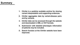 What is ClinVar? A database for variant interpretation! [Today's paper ...