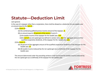 Todd Bailey IRC Section 199A 20% Deduction for Businesses | PPT