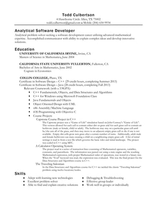 Todd culbertson resume | PDF