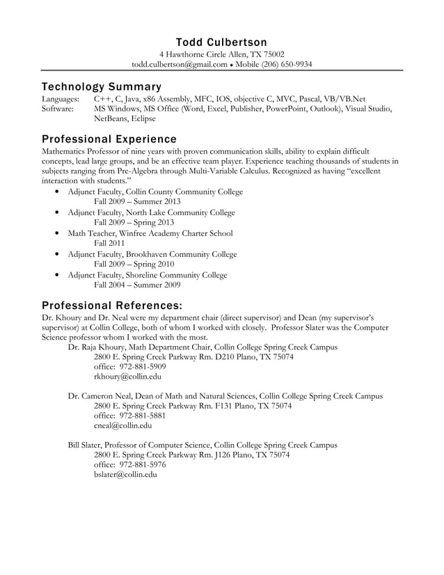 Todd culbertson resume | PDF