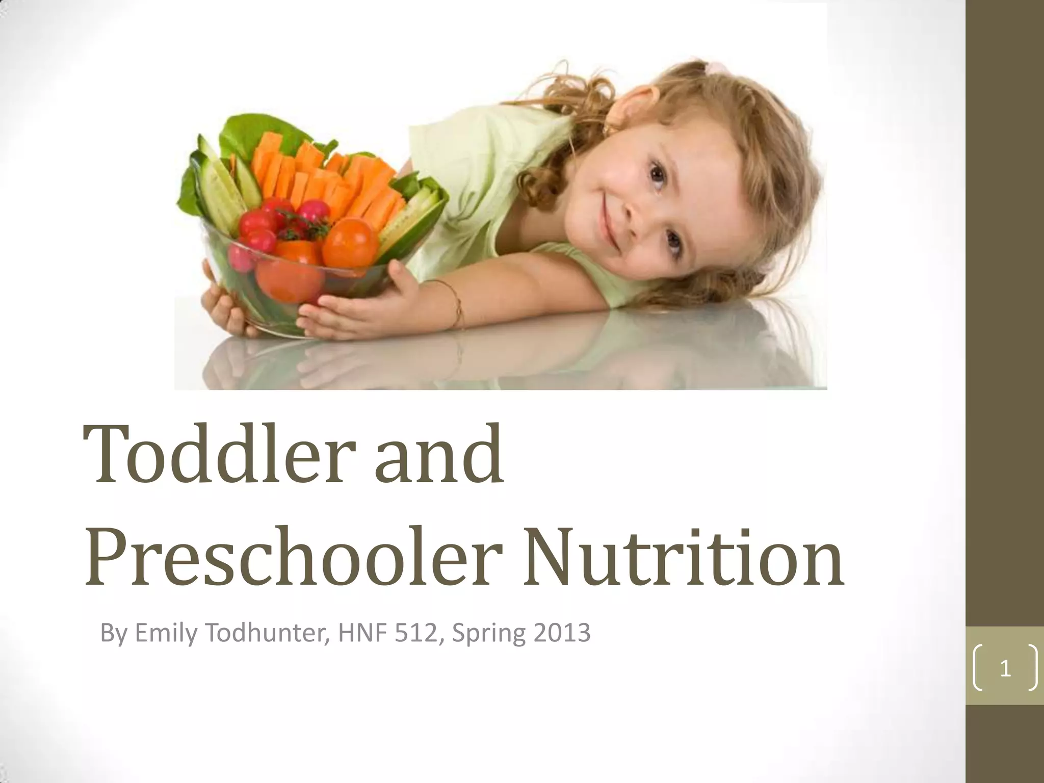 Toddler and Prechooler Nutrition | PPTX