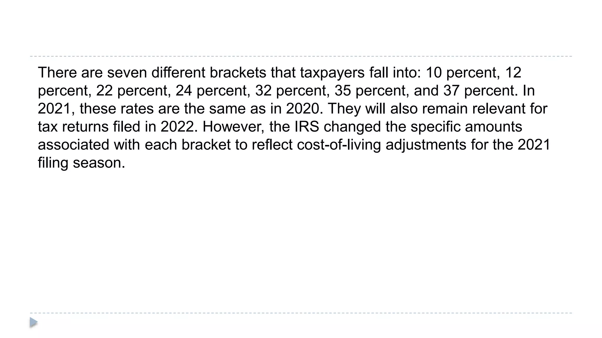 IRS Releases 2021 Filing Season Tax Brackets | PPT