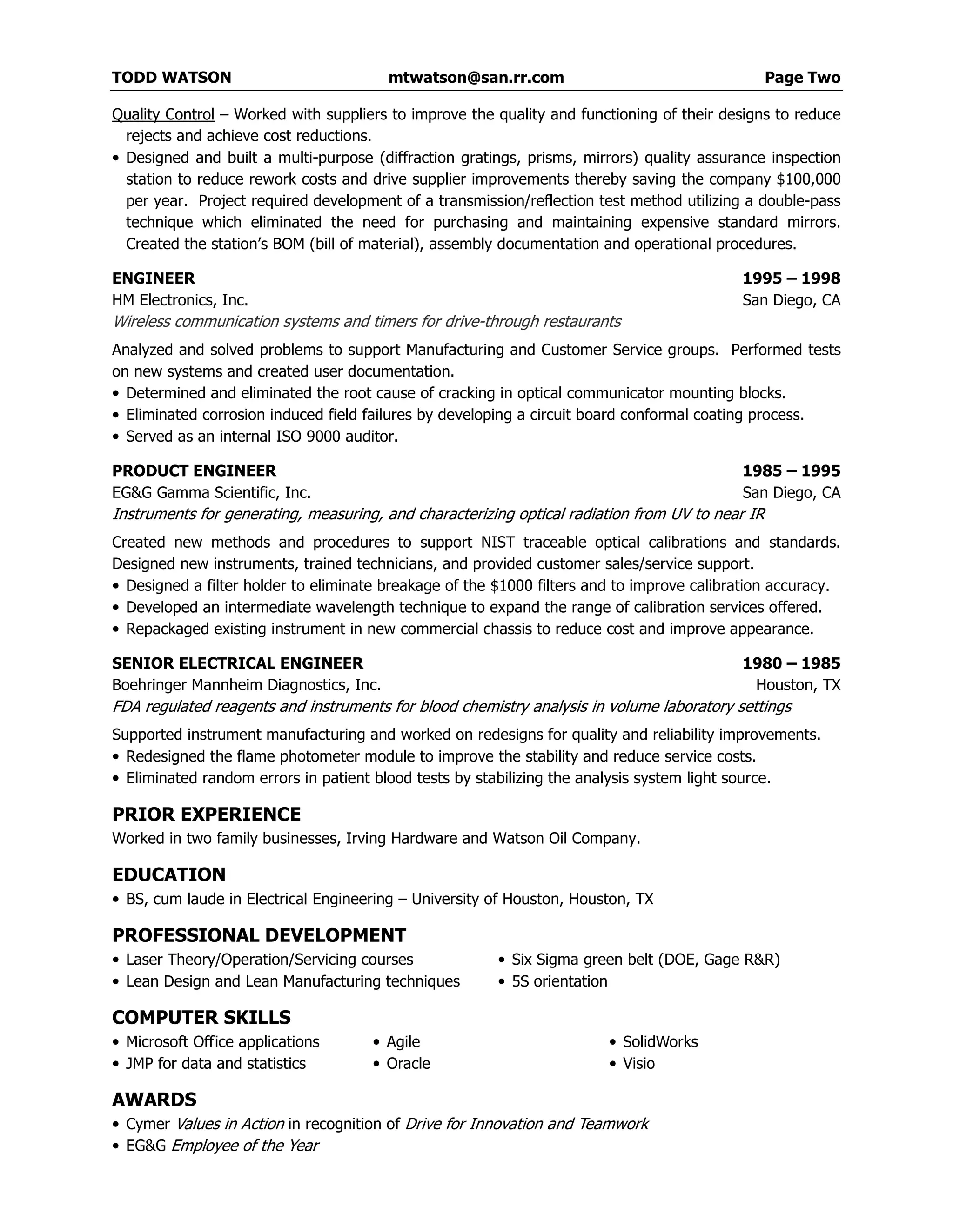 Todd Watson Resume | PDF