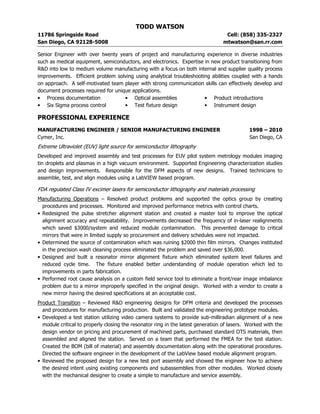 Todd Watson Resume | PDF