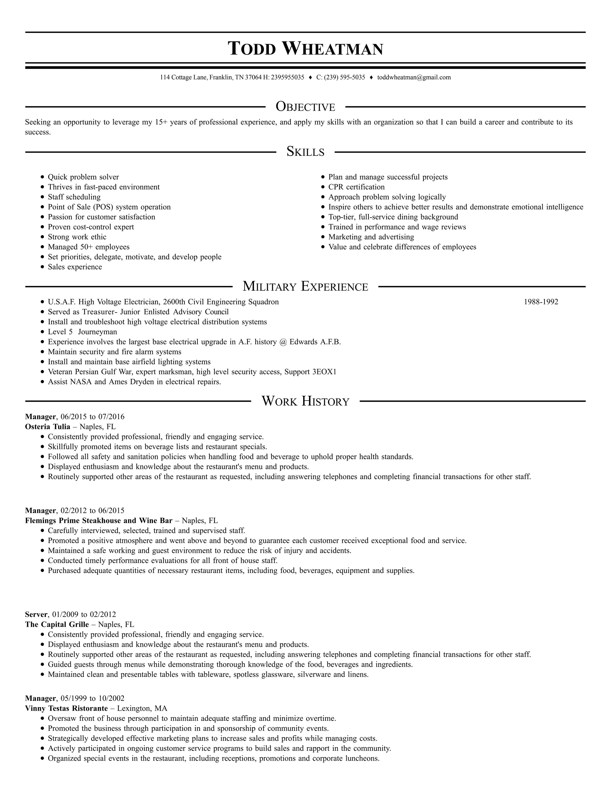 Todd wheatman resume | PDF