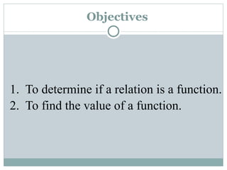 To determine if a relation is a function | PPT