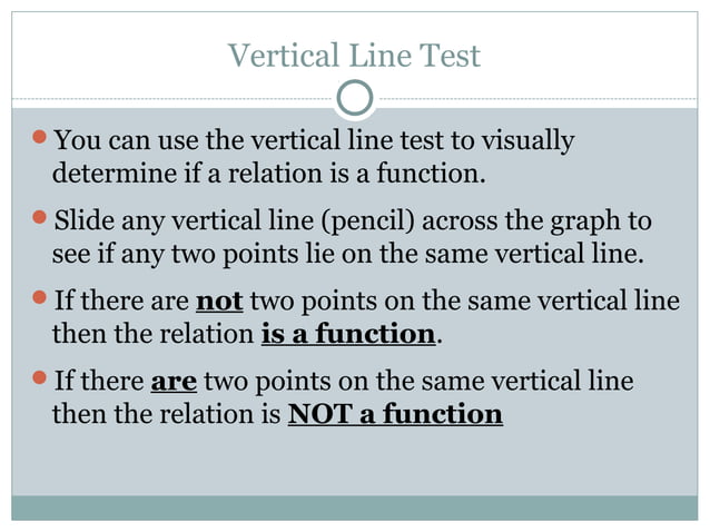To determine if a relation is a function | PPT
