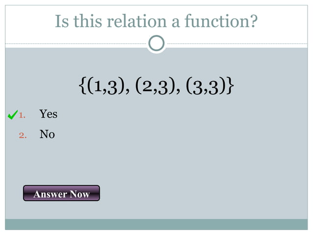 To determine if a relation is a function | PPT