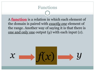 To determine if a relation is a function | PPT