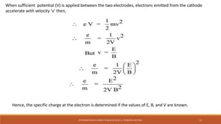 To Determine the Charge to Mass Ratio for Electron by JJ-Thomson’s ...