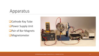 To Determine the Charge to Mass Ratio for Electron by JJ-Thomson’s ...