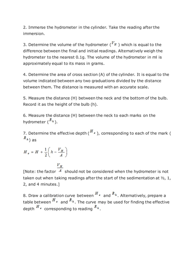 To determine the particle size distribution of soil by hydrometer method | DOCX | Gardening ...