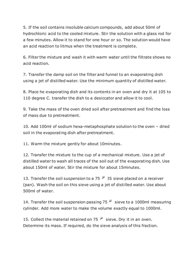 To determine the particle size distribution of soil by hydrometer method | DOCX | Gardening ...