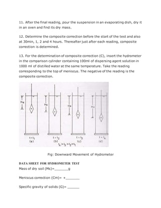 To determine the particle size distribution of soil by hydrometer ...