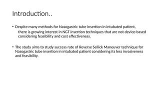 To determine the success rate of NG tube modified.pptx