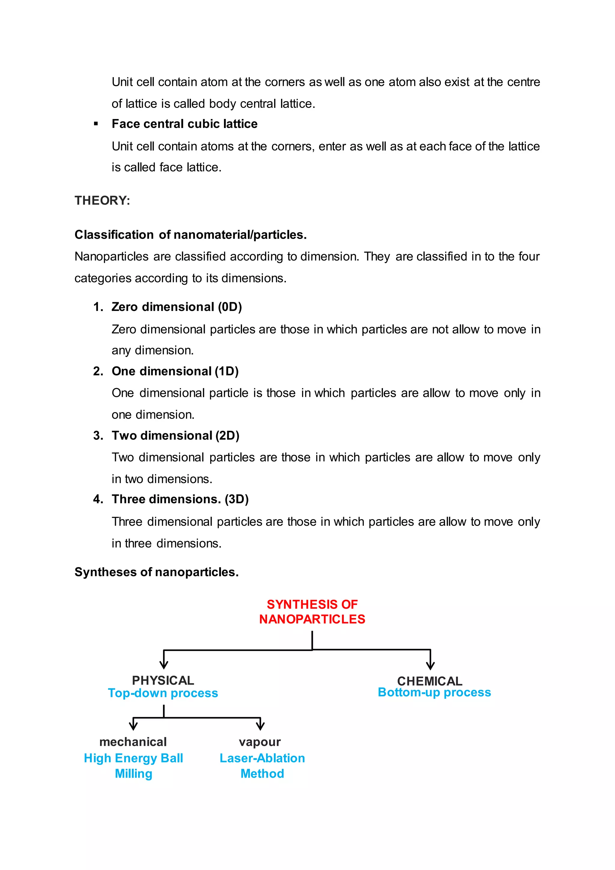 To develop the crystaline structure of nanoparticles | DOCX | Chemistry ...