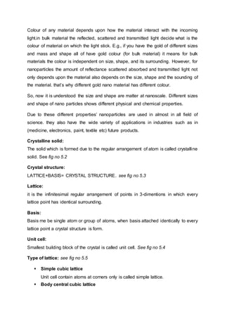To develop the crystaline structure of nanoparticles | DOCX | Chemistry ...