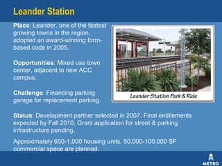 Capital Metro Transit Oriented Development | PPT