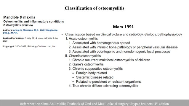 Osteomyelitis of jaw | PPTX | Bone and Joint Conditions | Diseases and ...