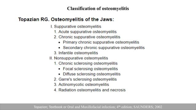 Osteomyelitis of jaw | PPTX | Bone and Joint Conditions | Diseases and ...