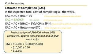 Project Cost Forecasting Techniques with EAC, ETC, VAC, TCPI | PPTX