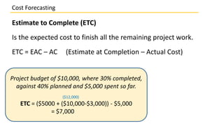 Project Cost Forecasting Techniques with EAC, ETC, VAC, TCPI | PPTX