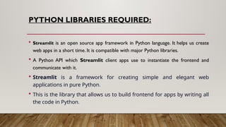TO DO APP USING STREAMLIT PYTHON PROJECT | PPTX