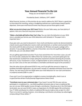 Your Annual Financial To-Do List | PDF