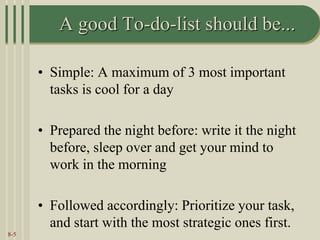 The ideal content of a To-do-list | PPTX