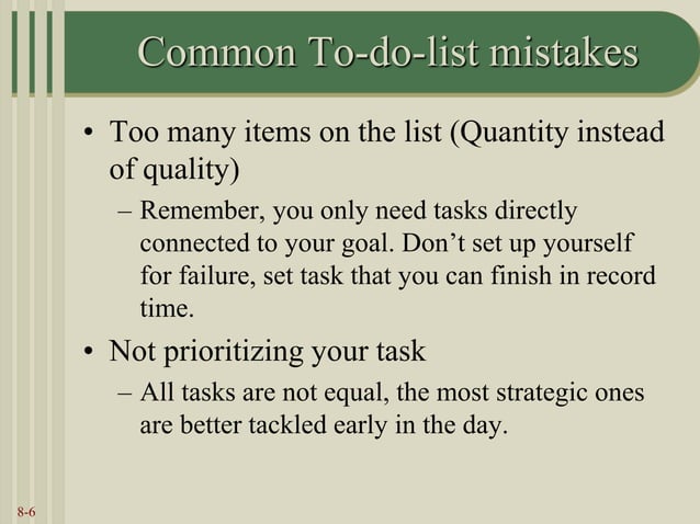 The ideal content of a To-do-list | PPT