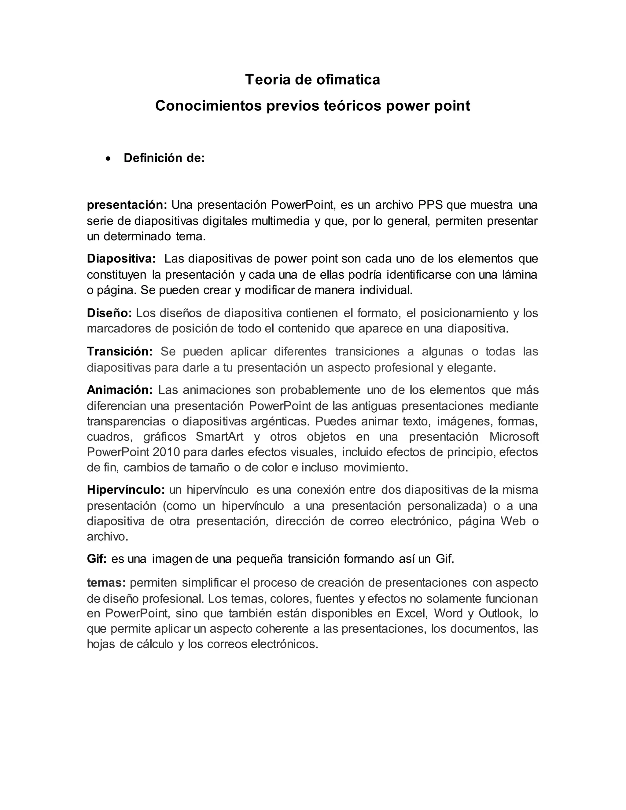 conocimientos basico excel word powerpoint | DOCX