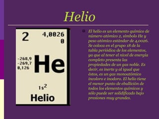 Todo sobre el elemento Helio | PPT