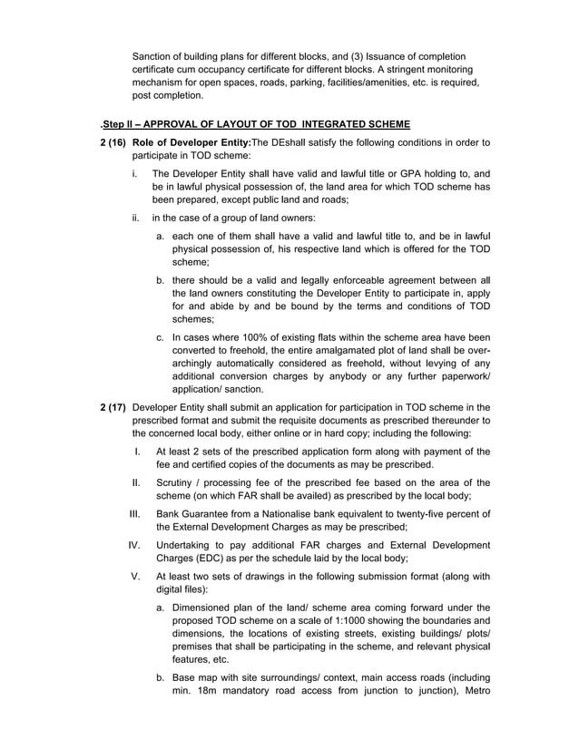 Transit Oriented Development (TOD) Regulations 2016 | PDF ...