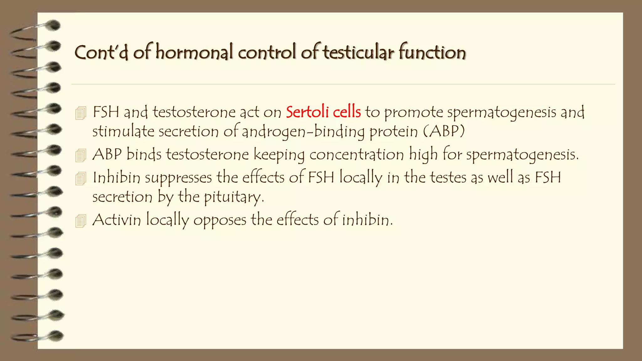 HORMONAL CONTROL OF TESTICULAR FUNCTION | PPTX