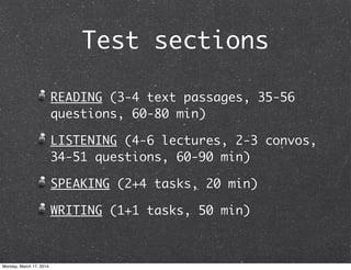 TOEFL iBT: Truths, Myths & Tips | PPT | Free Download