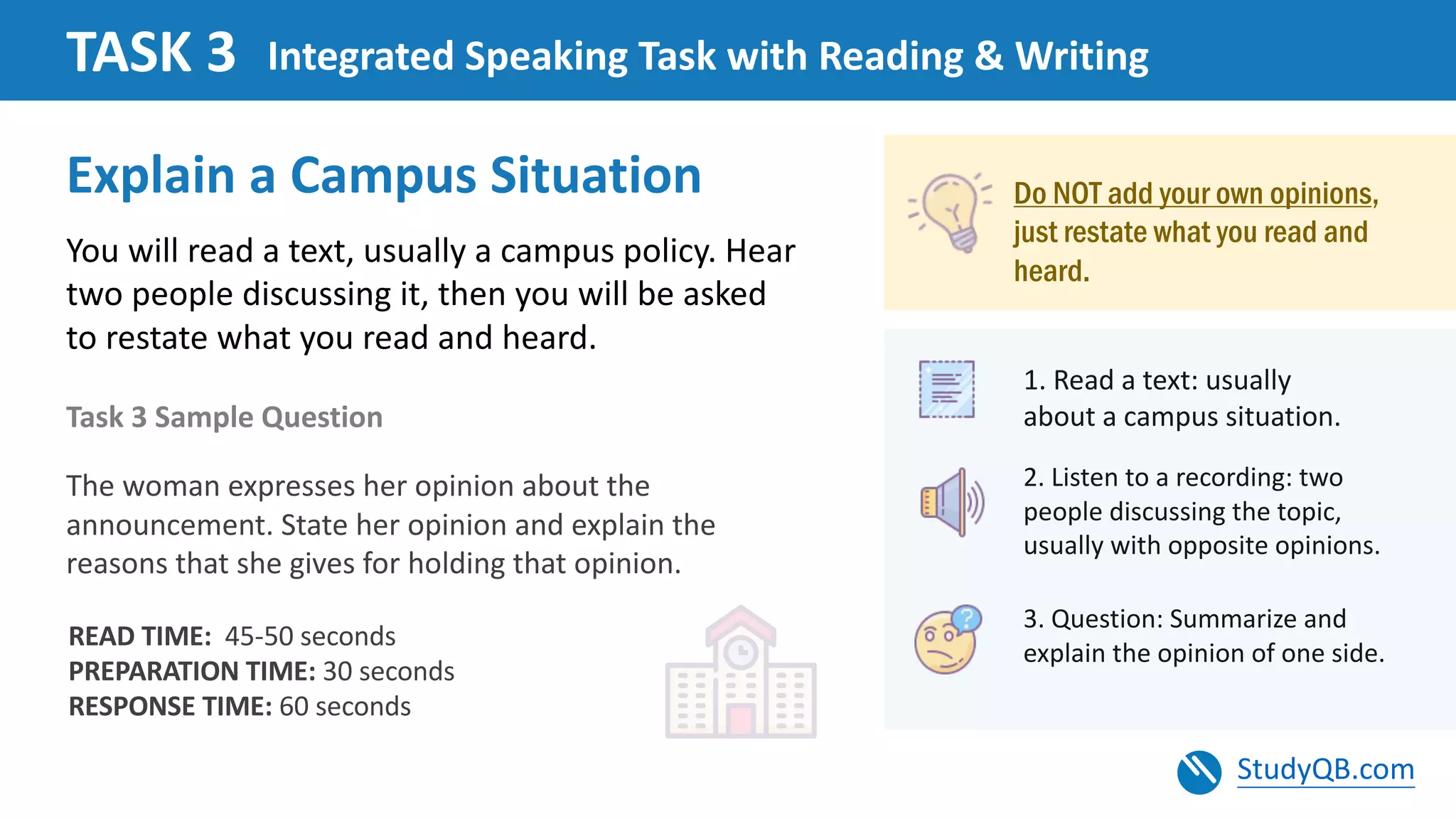 TOEFL iBT Speaking information | PDF